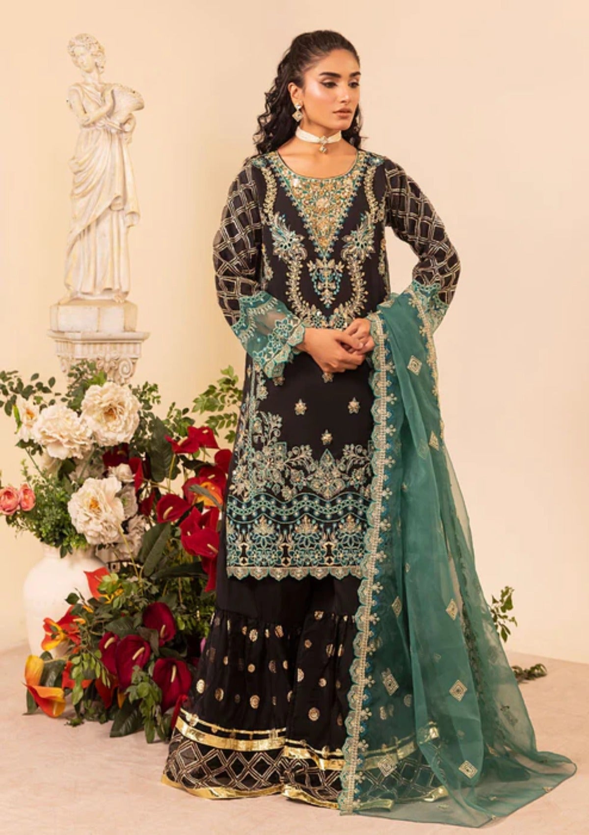 Diara Couture Tehzeeb'25 ELEANOR - US-558 - GREEN – Mohsin Saeed Fabrics