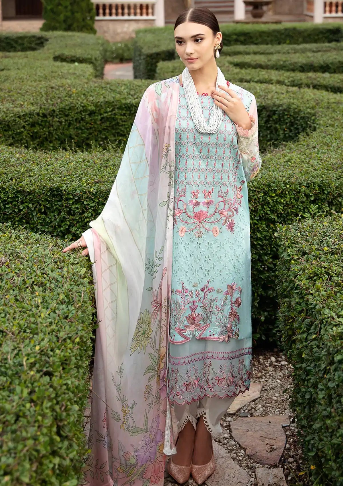 Ramsha Riwayat Emb Lawn'24 Vol-09 Y-909 – Mohsin Saeed Fabrics