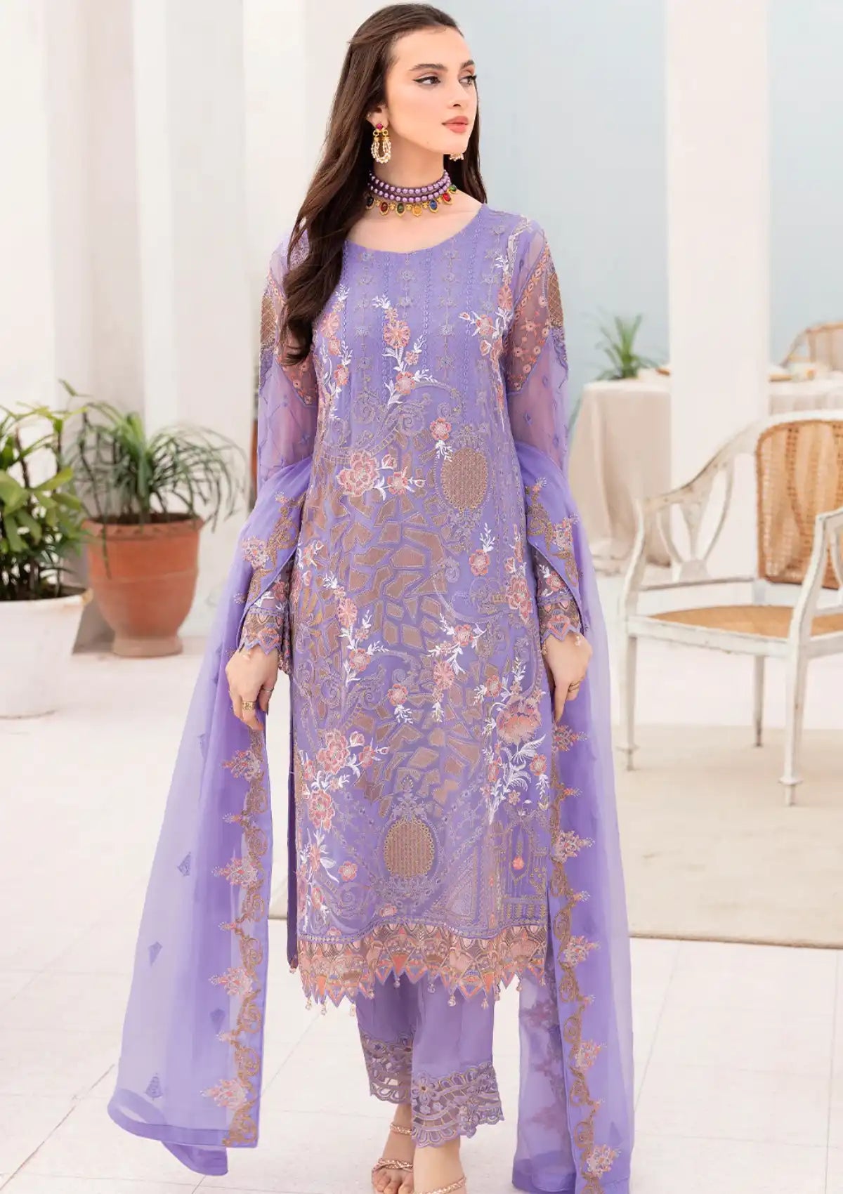 Ramsha Chevron Chiffon'23 Vol-07 A-711 – Mohsin Saeed Fabrics