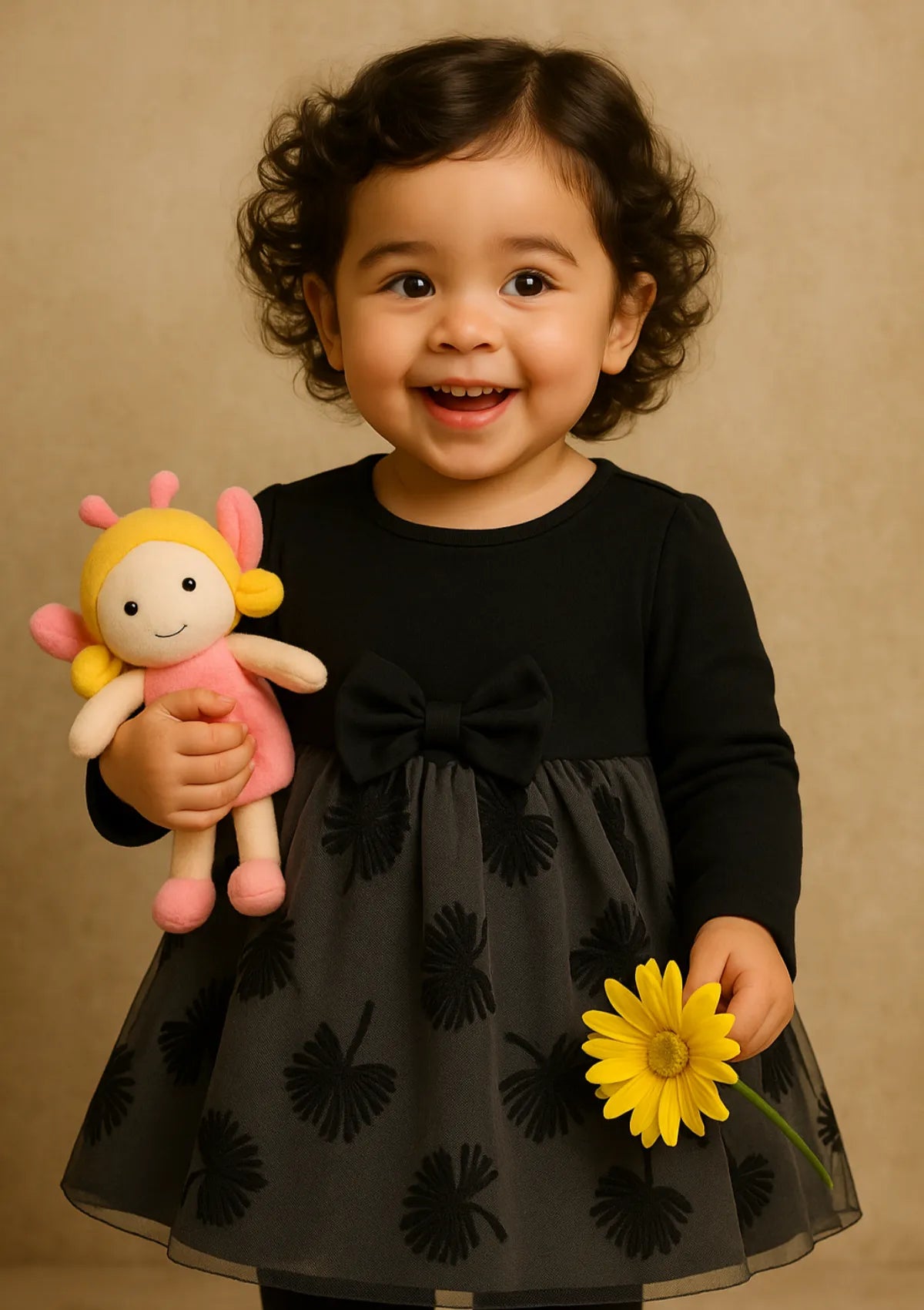 Girls Wool Frock in Black – Mohsin Saeed Fabrics