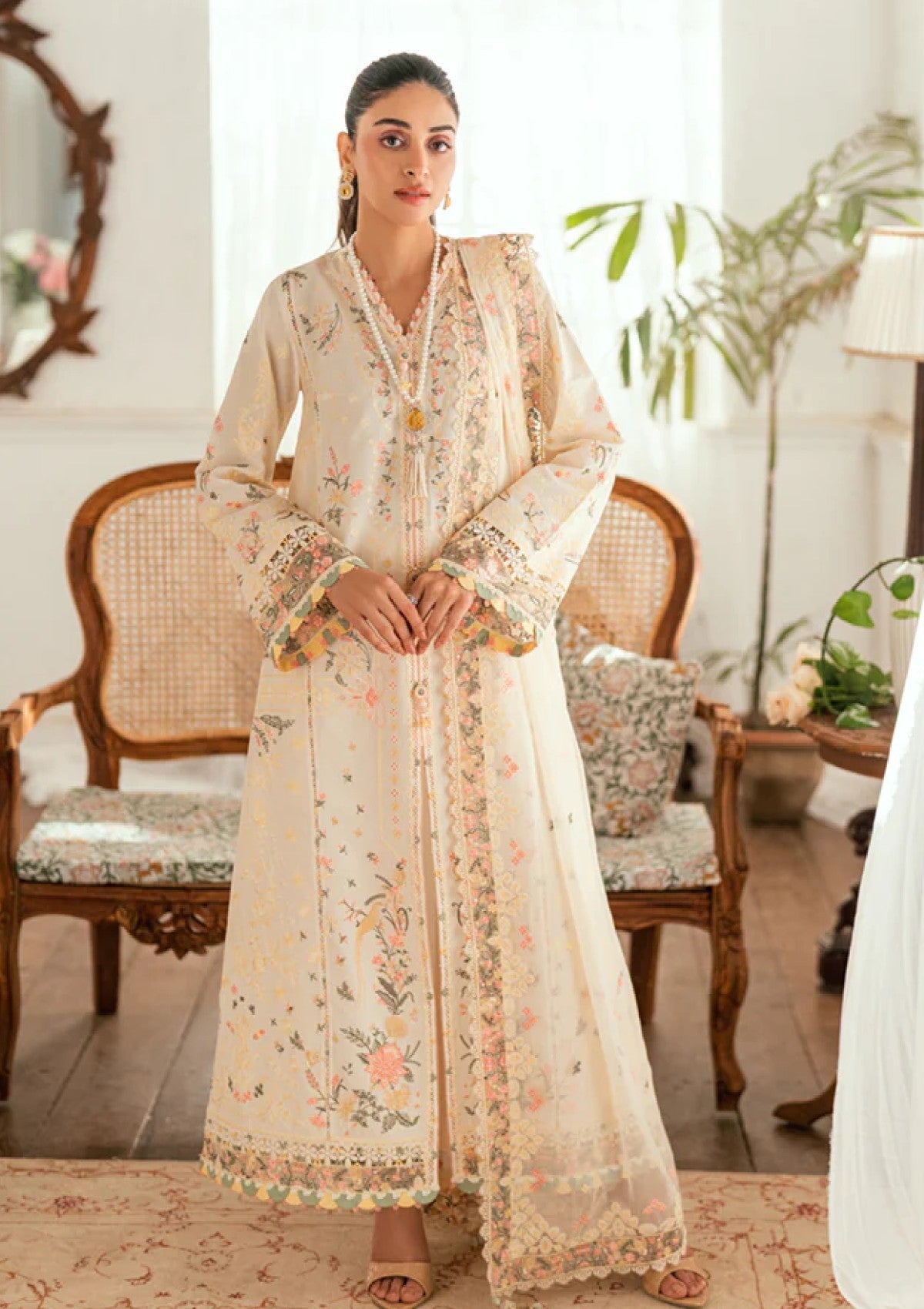 QALAMKAR LUXURY LAWN EID EDIT'25- SB#01 - Rina – Mohsin Saeed Fabrics
