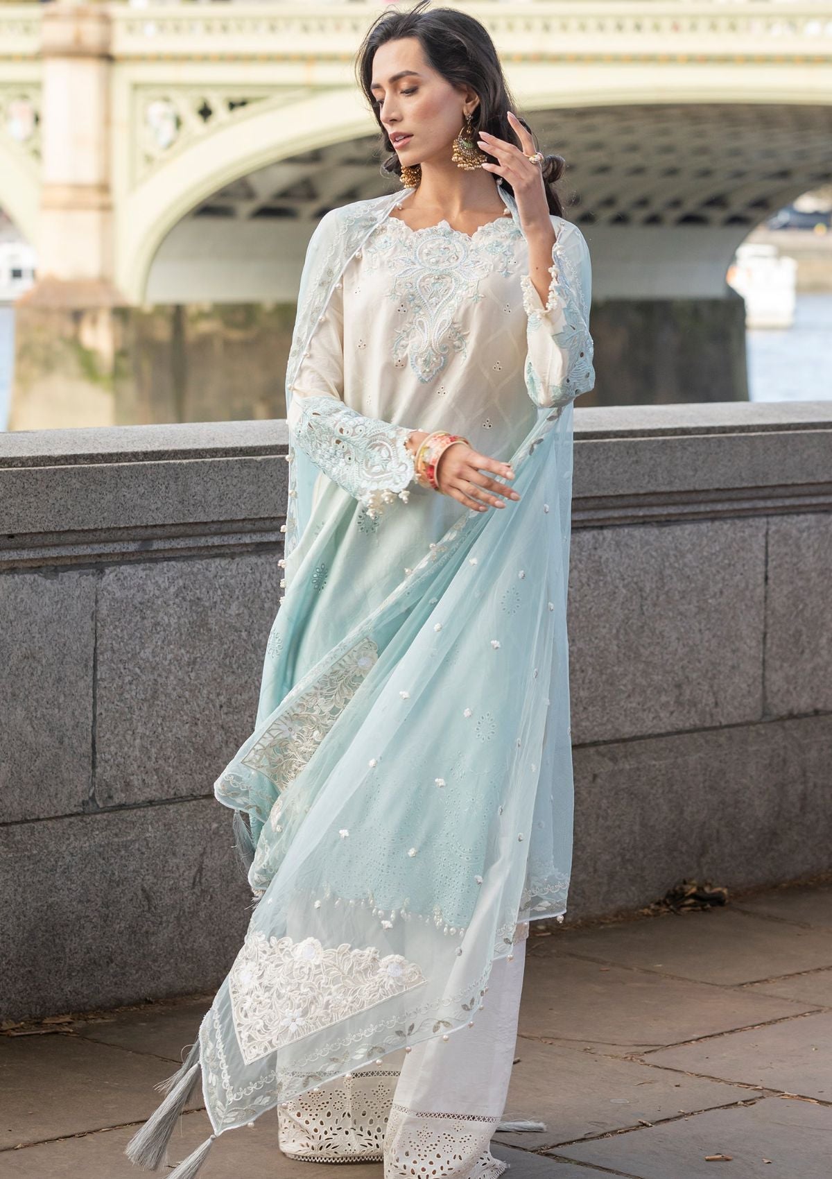 Meem Luxury Eid Lawn'24 D-07 BLUE – Mohsin Saeed Fabrics