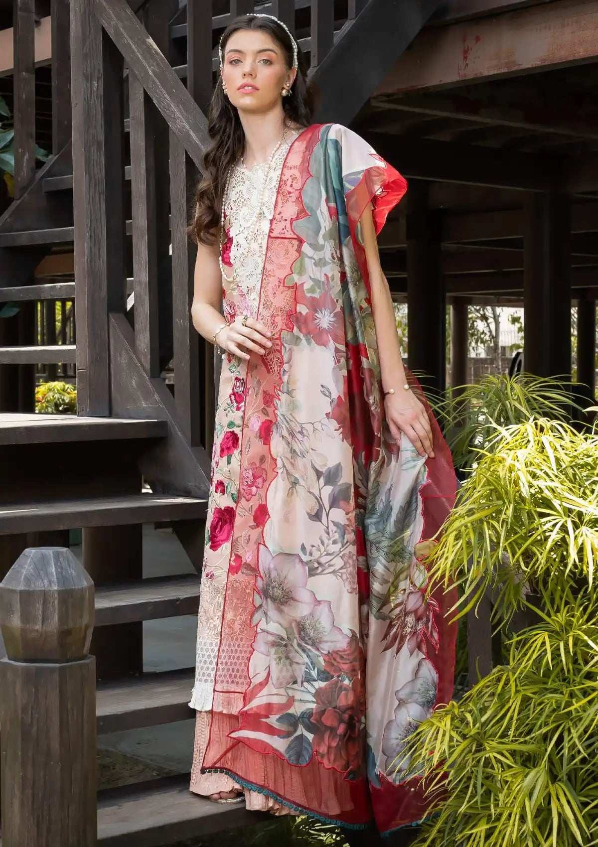 Asifa & Nabeel Rosemary & Ruffles'24 RRL-10 BOTANICA – Mohsin Saeed Fabrics