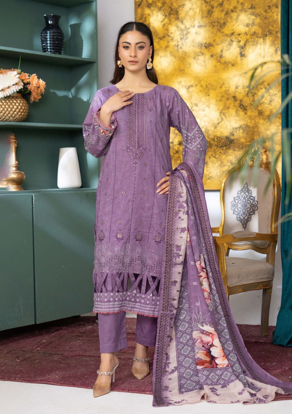 Bin Rashid Baghicha Emb Lawn'25 D-08 – Mohsin Saeed Fabrics