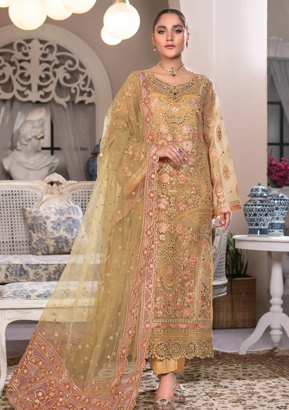 JJ Embellish By Janique'24 Vol-02 D-004 Amber Field – Mohsin Saeed Fabrics
