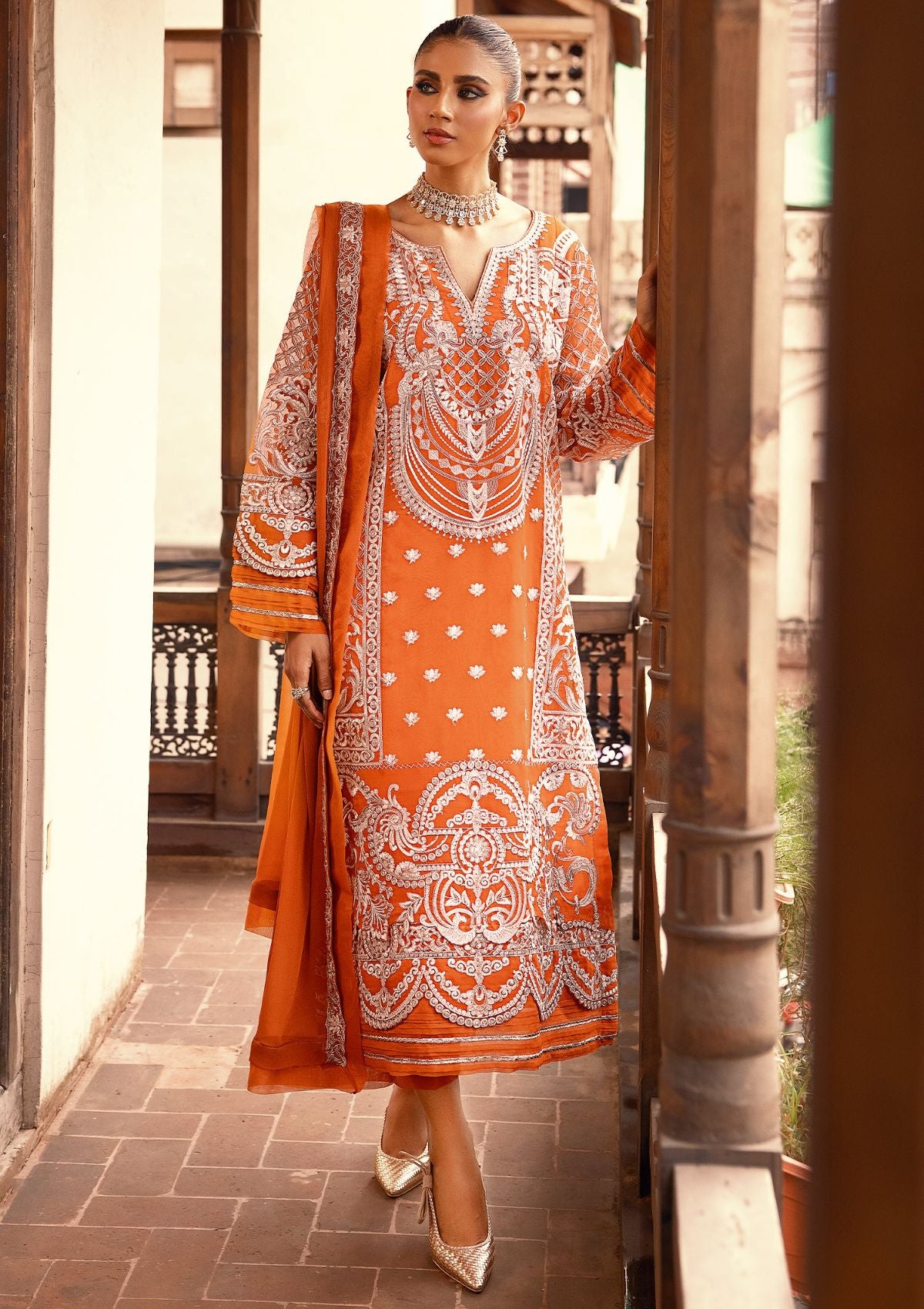 MNM Khoobsurat Luxury Formal'23 (MS-544) Russet Orange – Mohsin Saeed ...