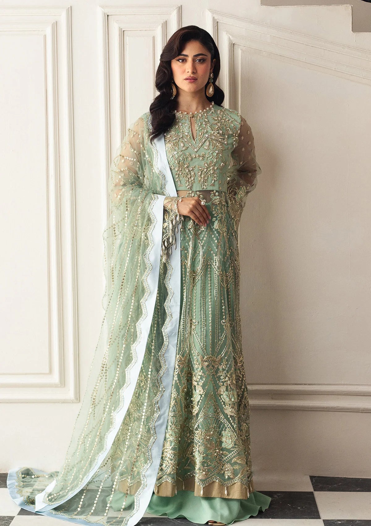 Mushq Aura Debut Wedding'24 D-01 PISTACHIO – Mohsin Saeed Fabrics