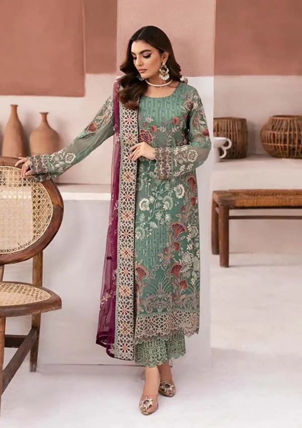 Arzoo By Ramsha Chiffon'24 Vol-01 U-103 – Mohsin Saeed Fabrics