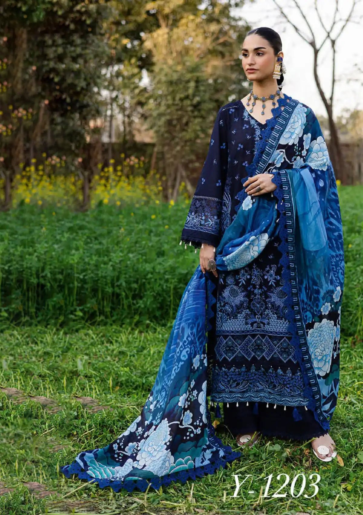 Ramsha Riwayat Luxury Lawn'25 Vol-12 Y-1203 – Mohsin Saeed Fabrics