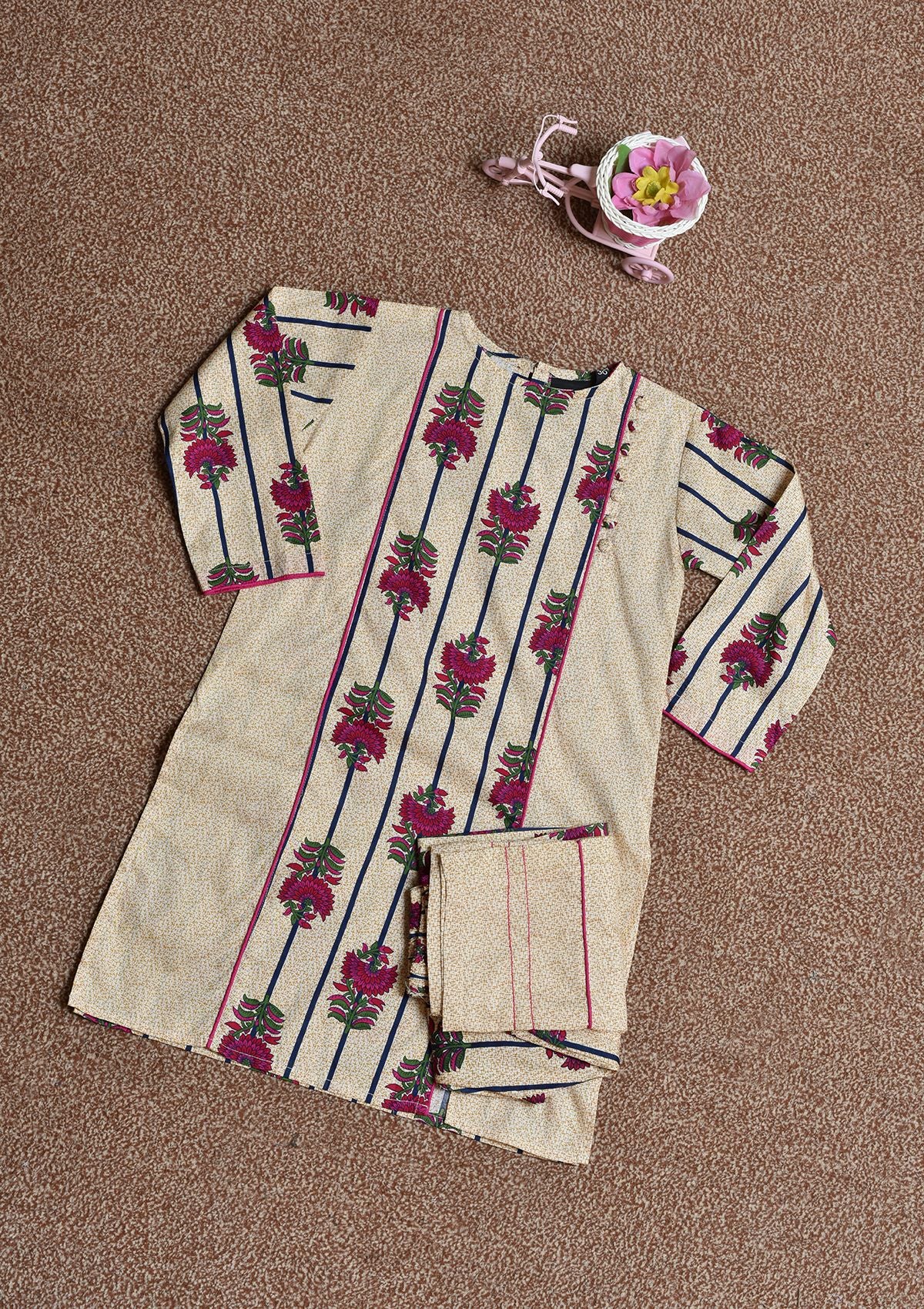 Baby Girl Frock D7956 Cream – Mohsin Saeed Fabrics