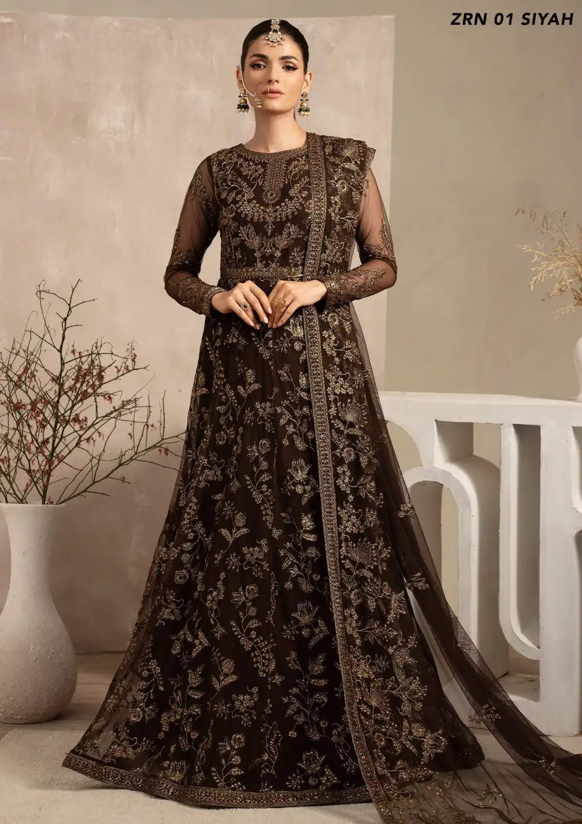 Zarif Naqsh Festive Formal'23 ZRN-01 SIYAH – Mohsin Saeed Fabrics
