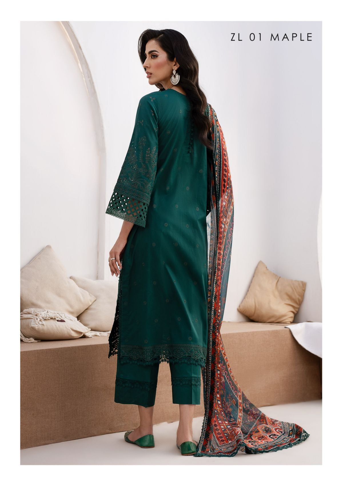 Zarif Eid Lawn'24 ZL-01 MAPLE – Mohsin Saeed Fabrics