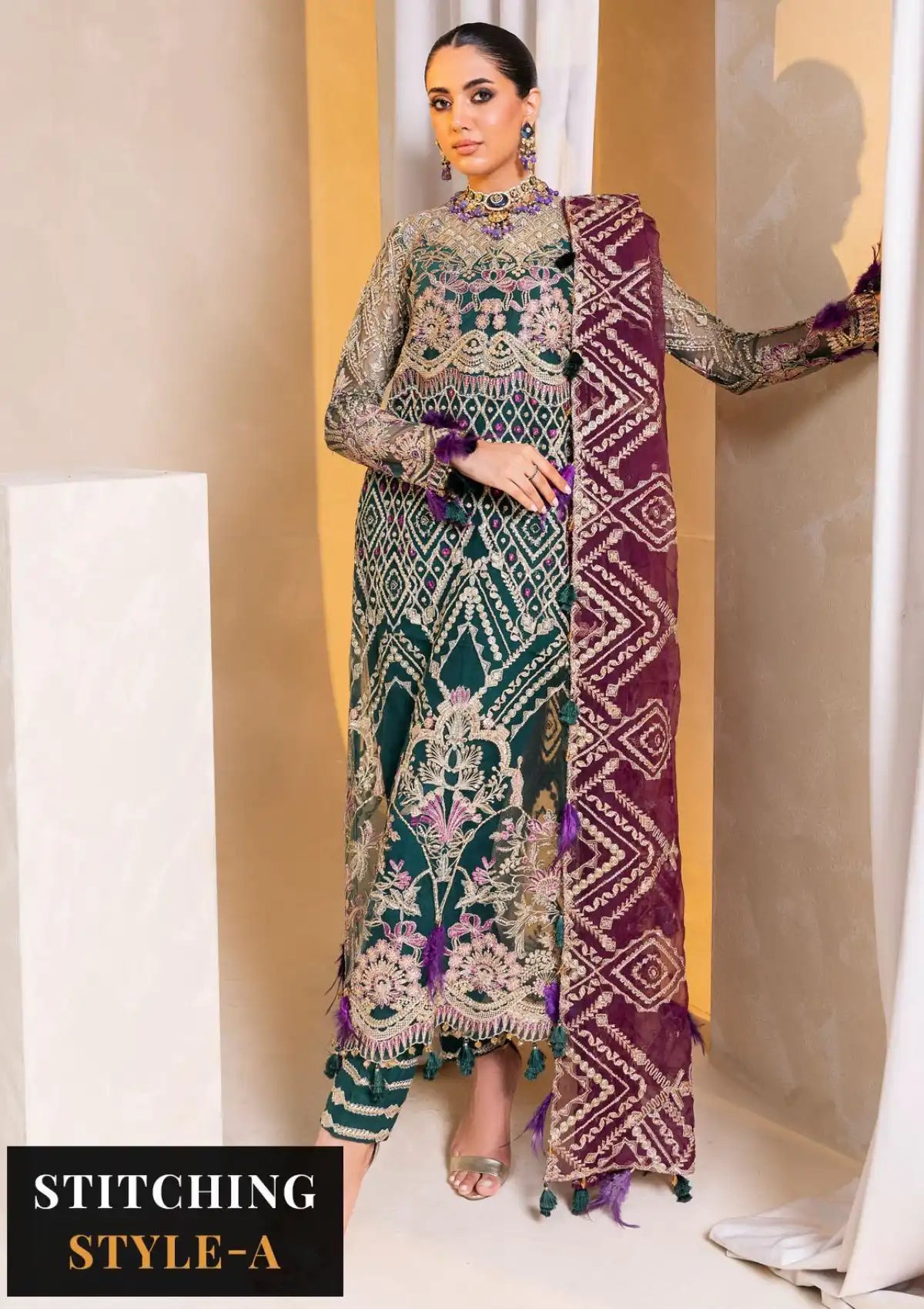 Raha By Muneefa Naz Luxury Wedding'23 D-08 Gulzar – Mohsin Saeed Fabrics