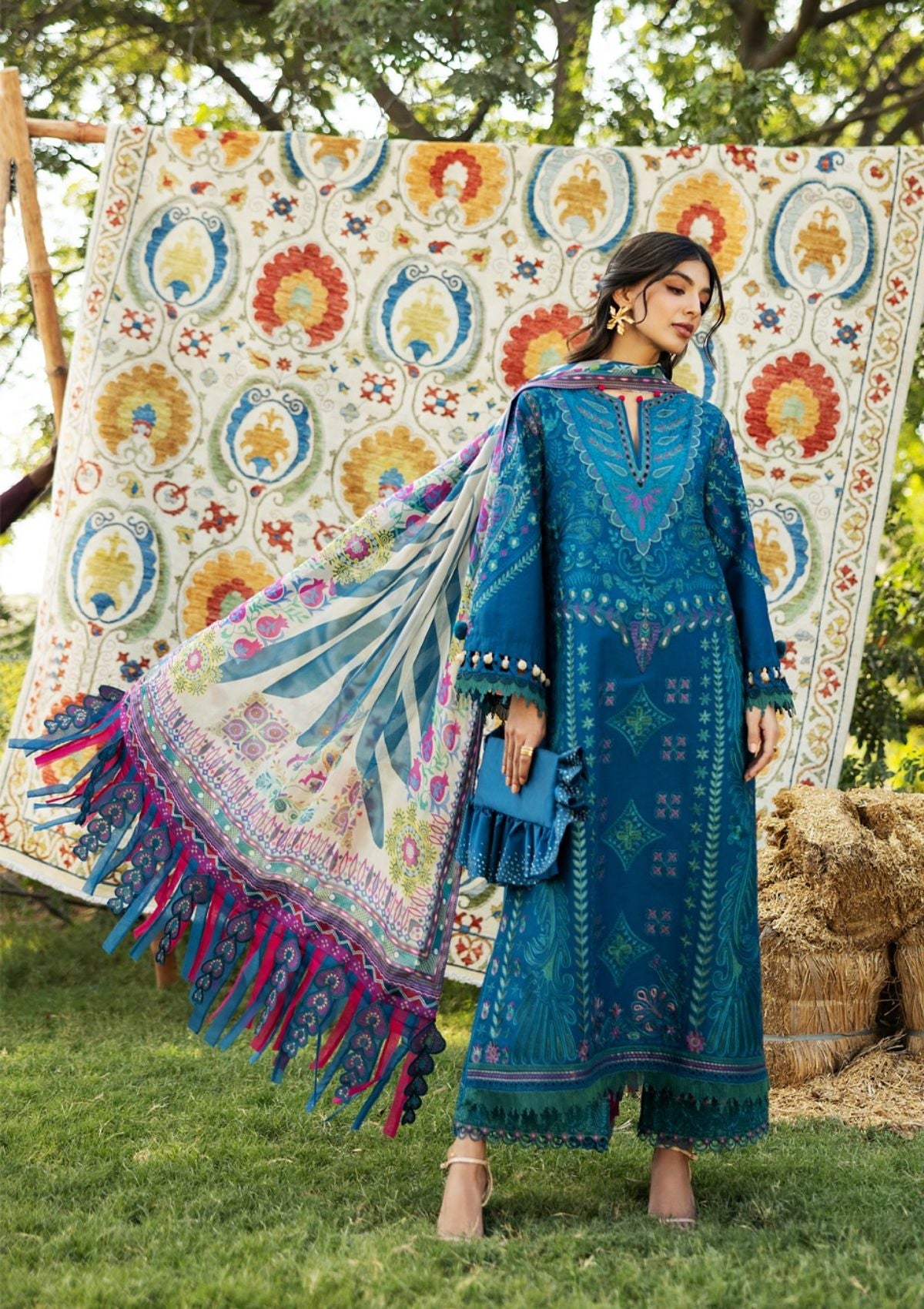 Siraa by SFK Lawn'25 D-06A – Mohsin Saeed Fabrics